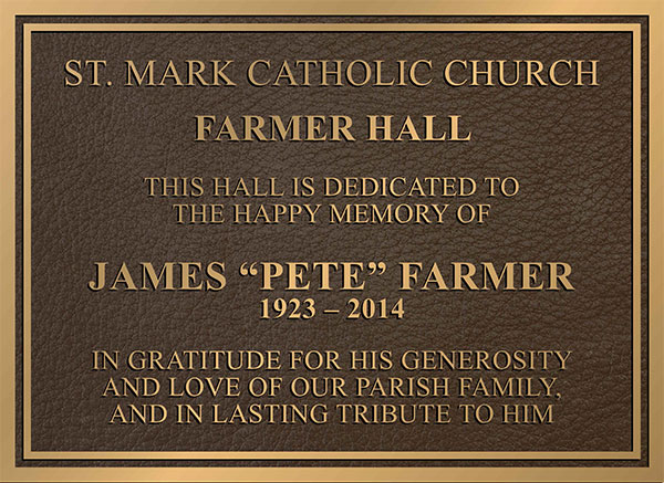 Church Plaque | Religious Plaques | Bronze Church Plaques