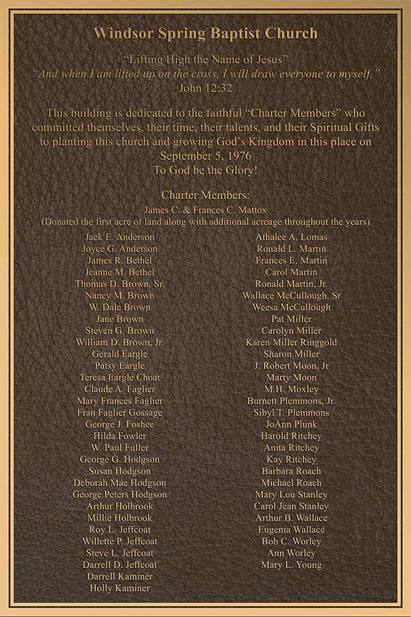 Church Plaque | Religious Plaques | Bronze Church Plaques